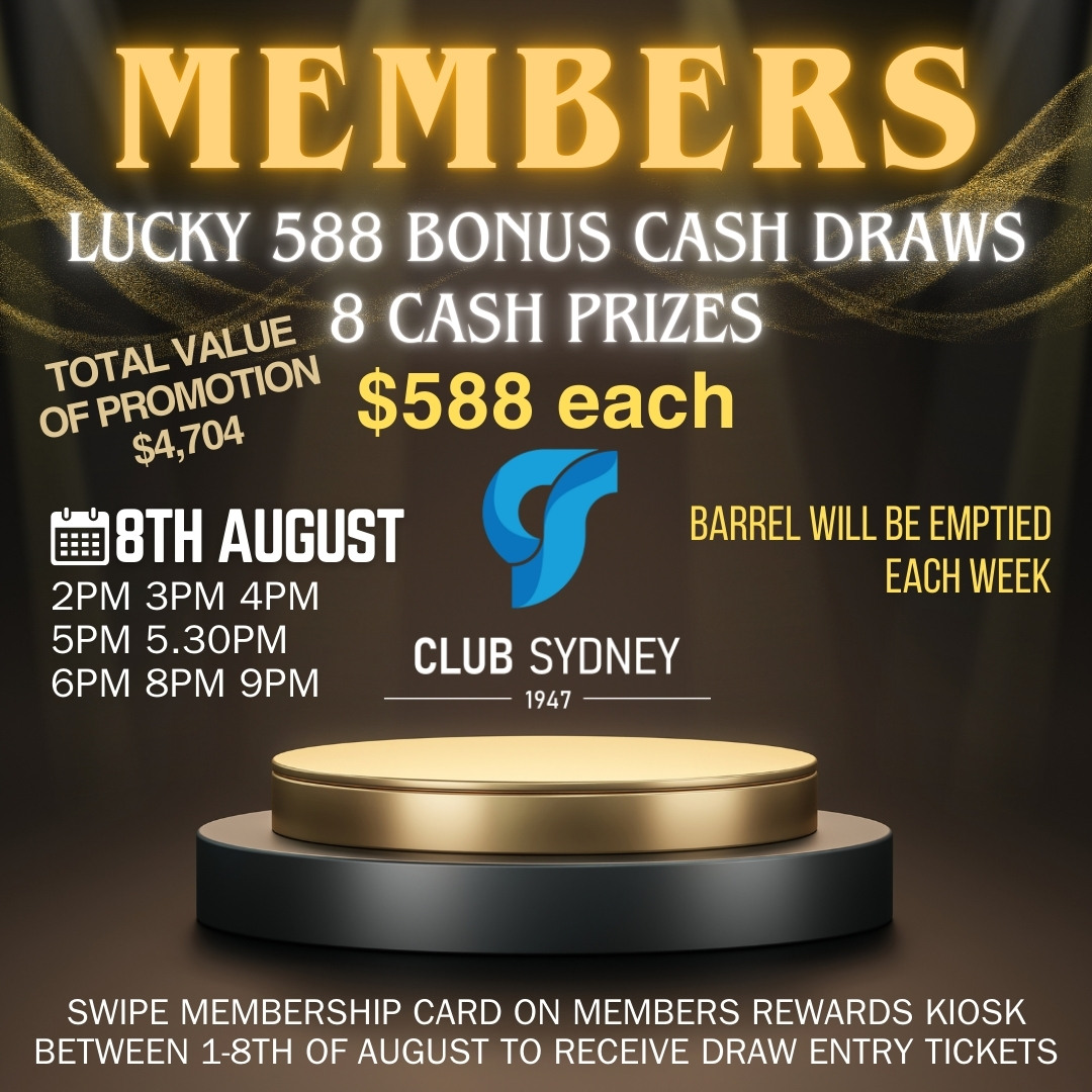 Members Badge Draw - Club Sydney